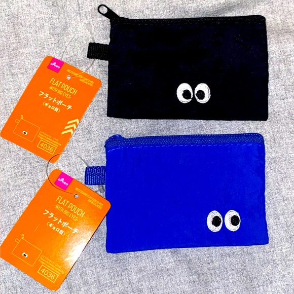 Daiso | Bags | Daiso Flat Pouchwallet With Googly Eyes Bundle Blue And ...
